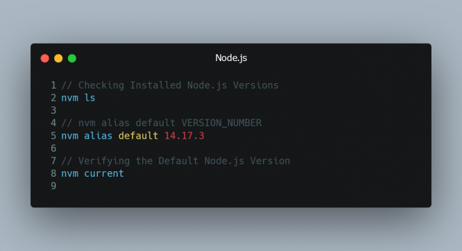 Setting the Default Node Version using NVM - Tiloid