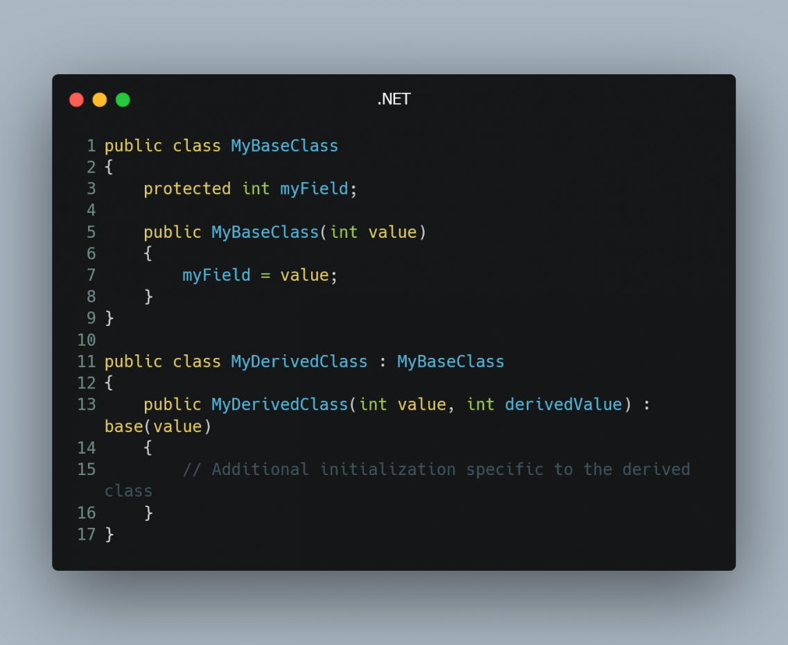 Calling the Base Constructor - Tiloid