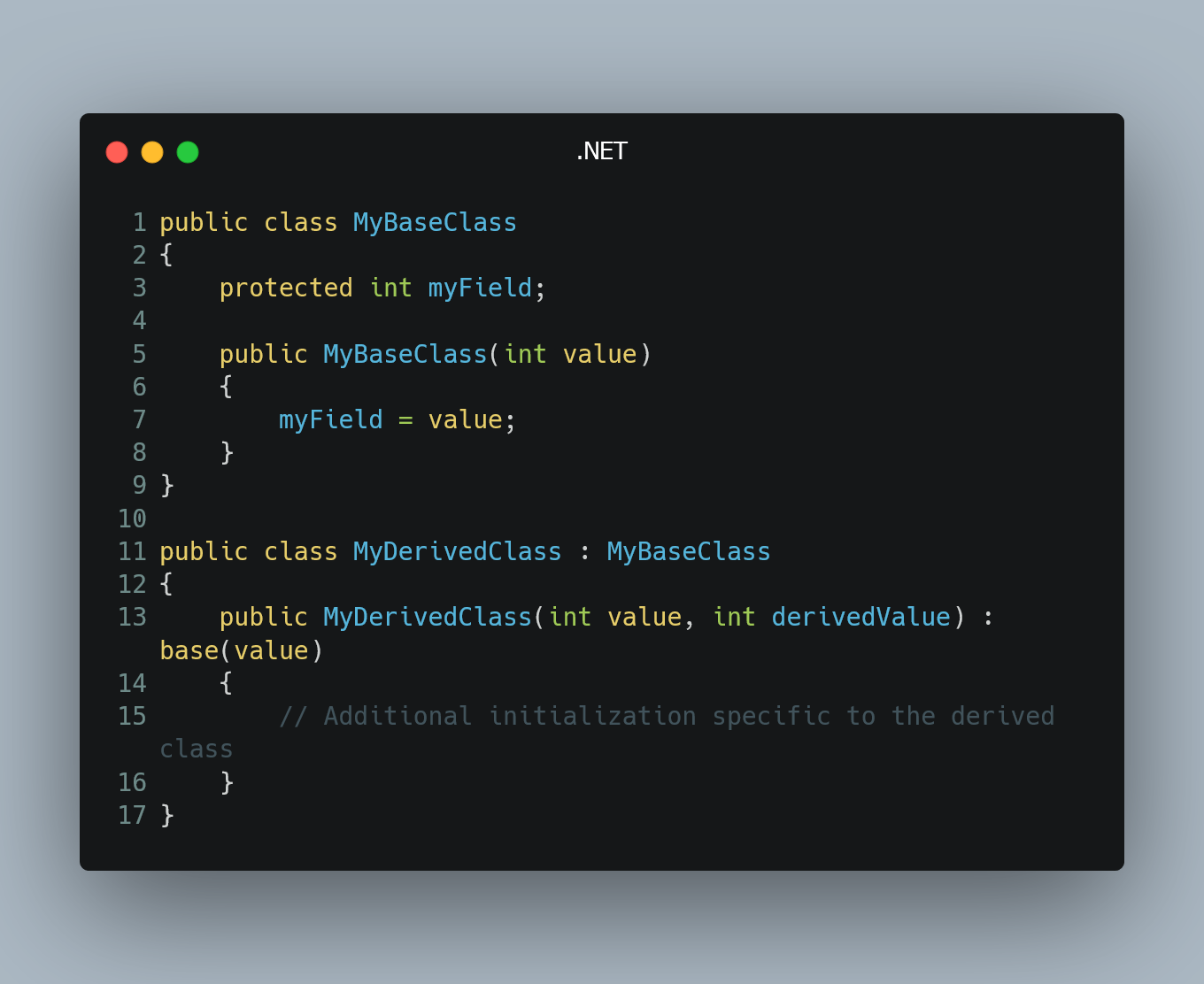 Calling the Base Constructor - Tiloid